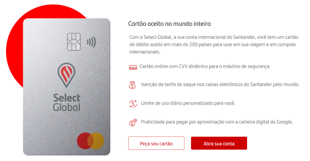 Conheça o Select Global a conta global do Santander - Estevam